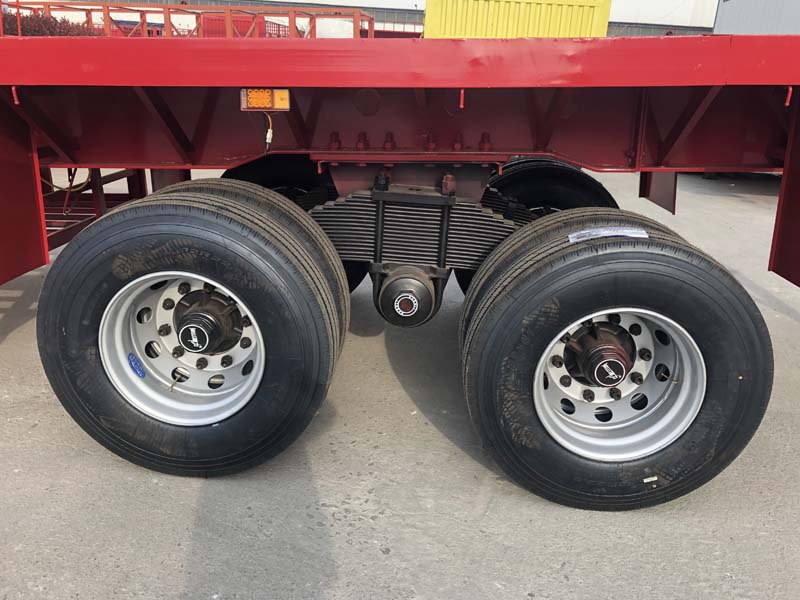 3 Axles Frontboard Frontwall Container Bogie Suspension Flatbed Semi ...