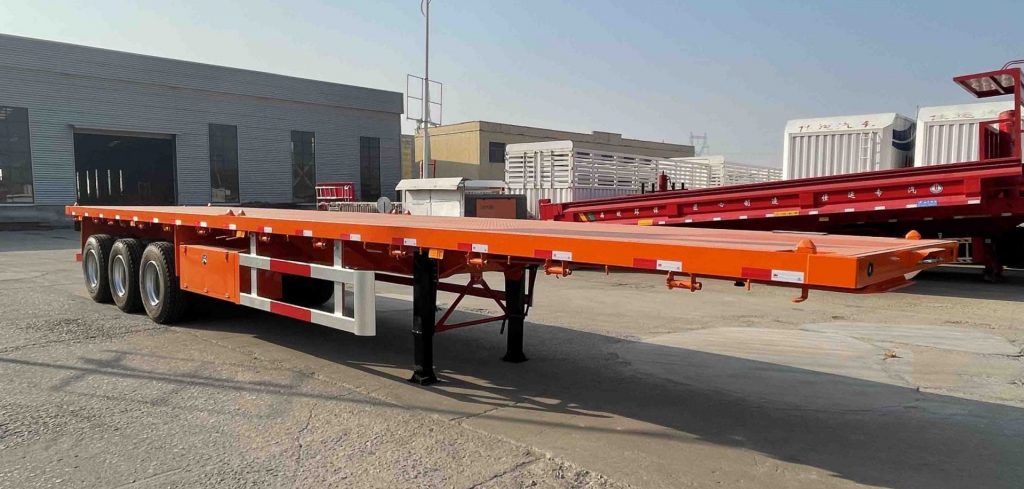 3 Axles Flatbed Container Trailer With Air Suspension for sale in ...