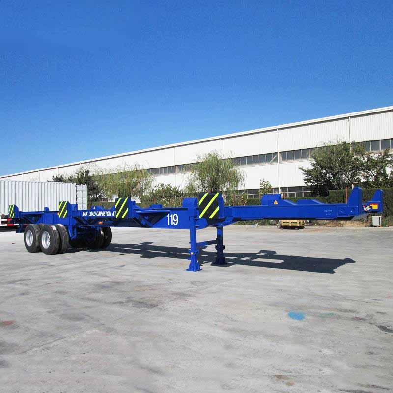 China Hot Sale 3 Axles 40FT Skeleton Frame Container Chassis Semi Truck Trailer Skeletal Semi ...