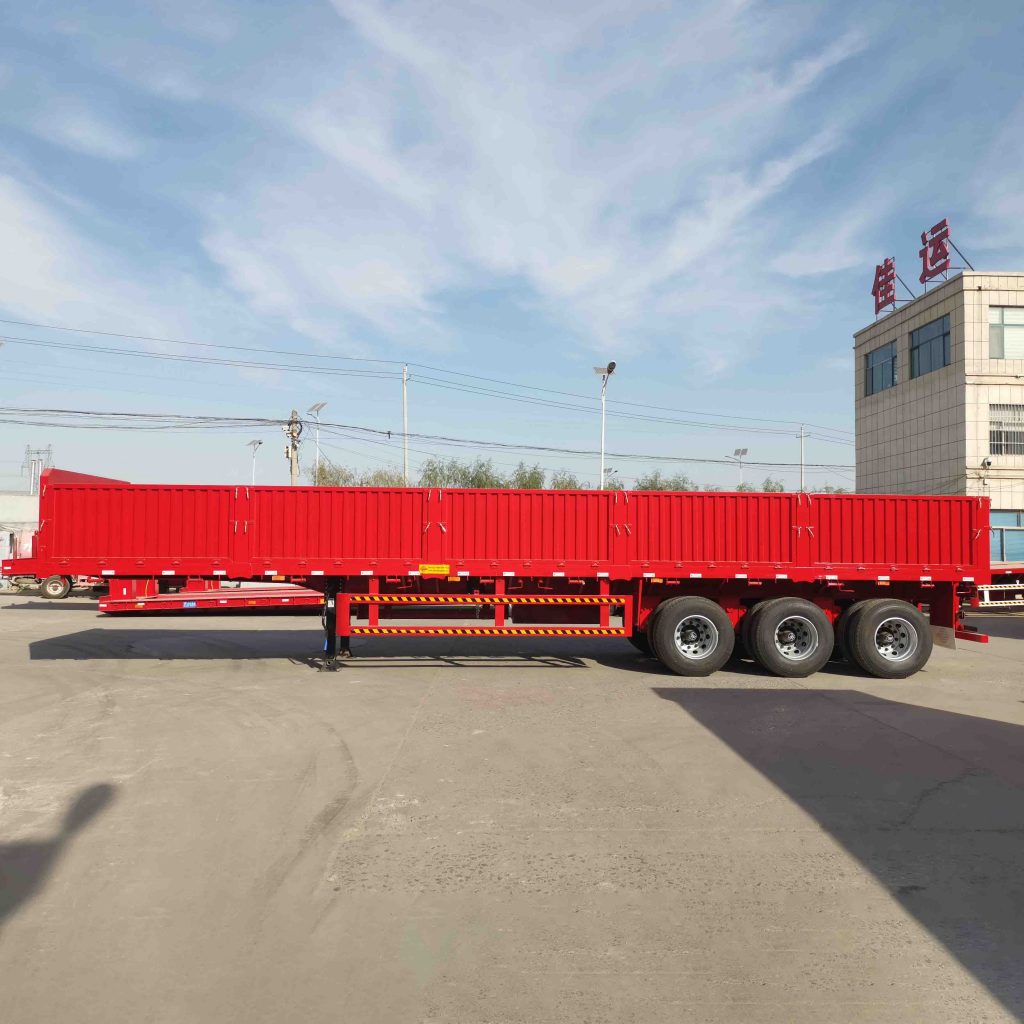 3 Axles 60T Drop Side Dump Semi Trailer with Boards for Negria Market ...