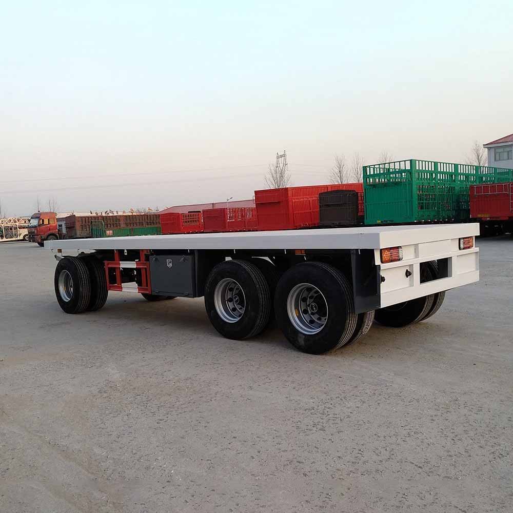 3 Axles Flatbed Dolly Full Drawbar Drop Flatbed Side Wall Board Fence ...