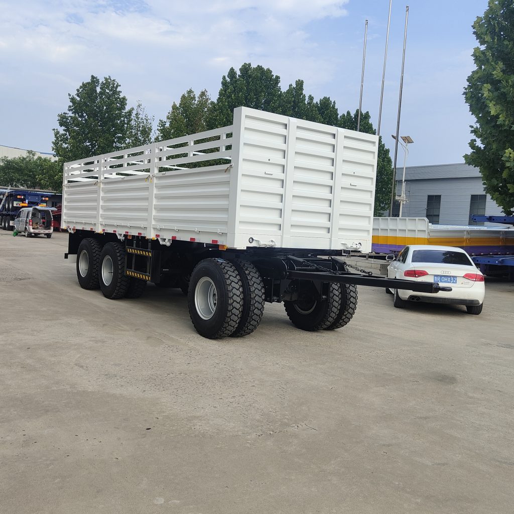 SINOTRUK HOWO 10 Wheels Fence Cargo Truck with Dolly Drawbar Trailer ...