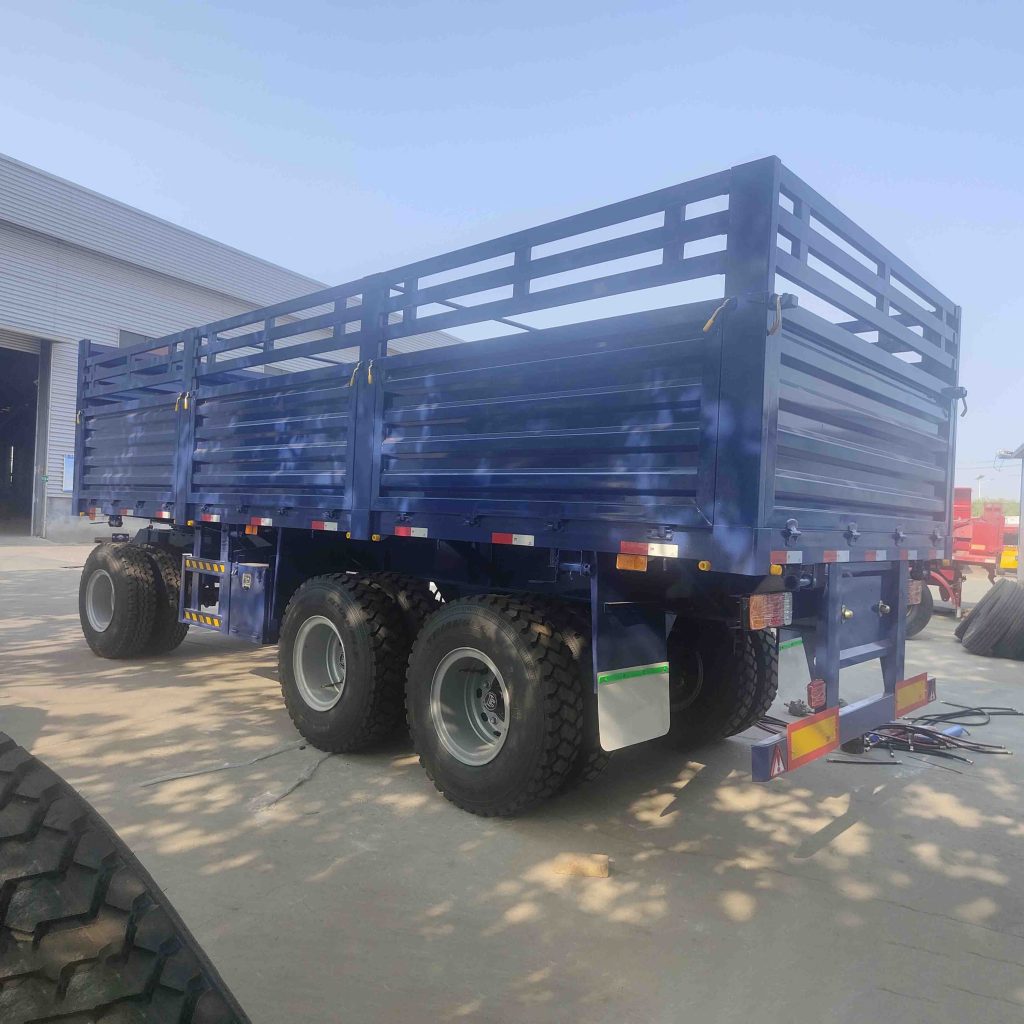 3 Axles Dolly Full Drawbar Drop Flatbed Side Wall Board Fence Turn ...