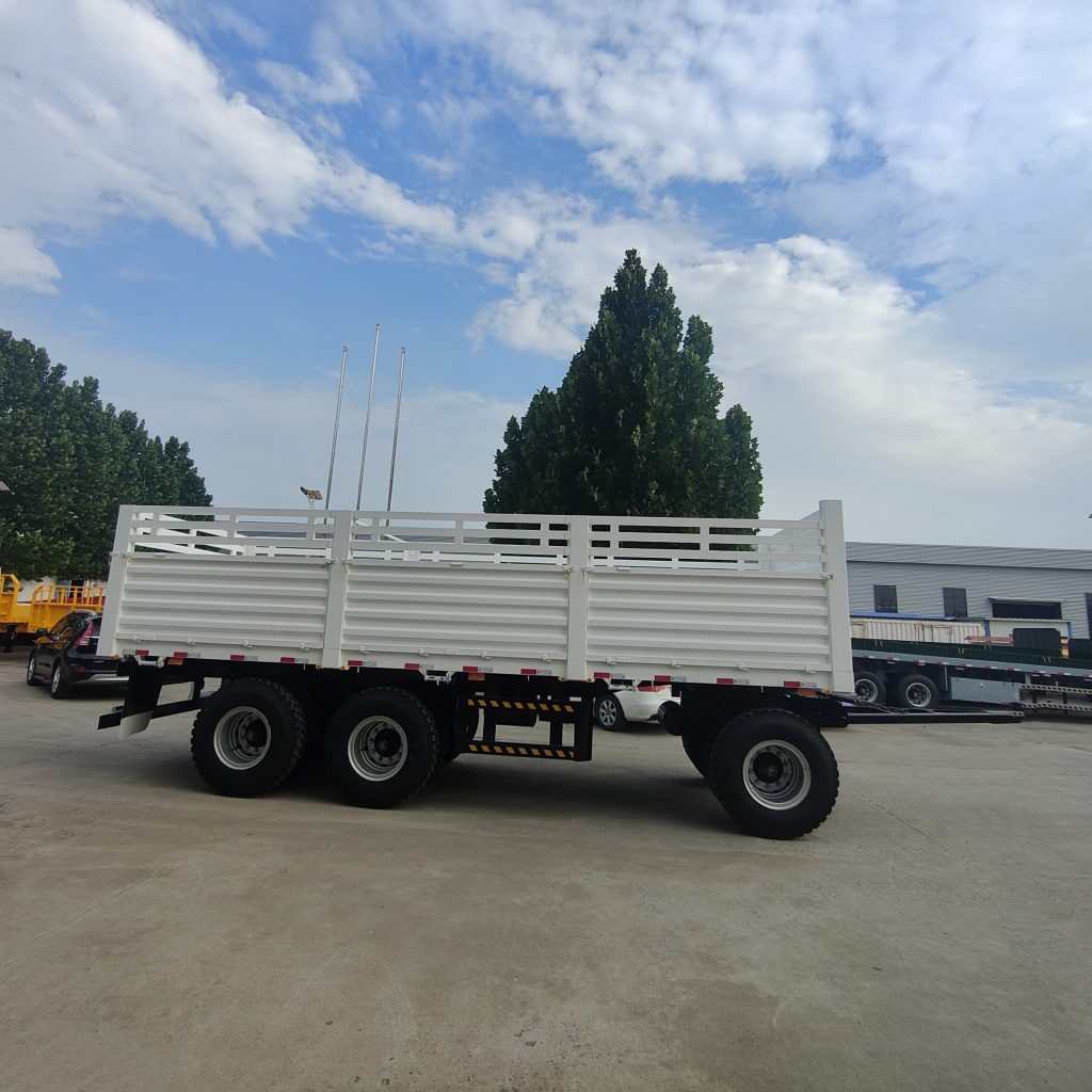3 Axles Dolly Full Drawbar Drop Flatbed Side Wall Board Fence Turn ...