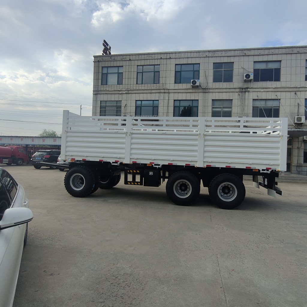3 Axles Dolly Full Drawbar Drop Flatbed Side Wall Board Fence Turn ...