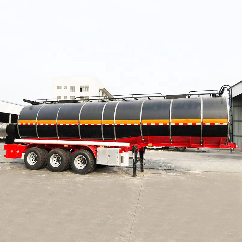 3 Axles Liquid Asphalt Heated Bitumen Transport Tanker Semi Trailer for ...