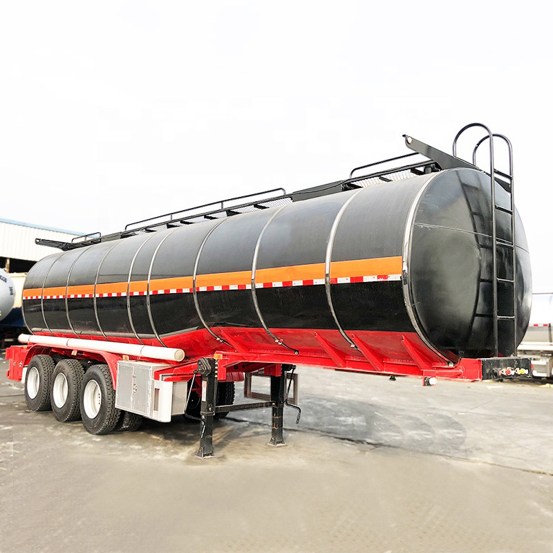 3 Axles Liquid Asphalt Heated Bitumen Transport Tanker Semi Trailer for ...