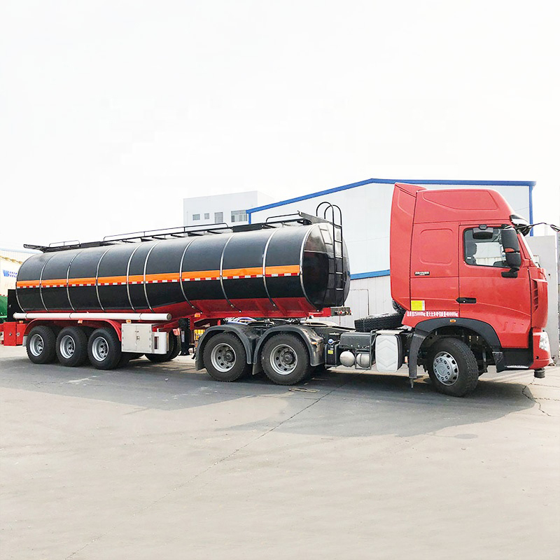 3 Axles Liquid Asphalt Heated Bitumen Transport Tanker Semi Trailer for ...