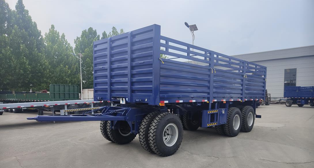 3 Axles Dolly Full Drawbar Drop Flatbed Side Wall Board Fence Turn ...