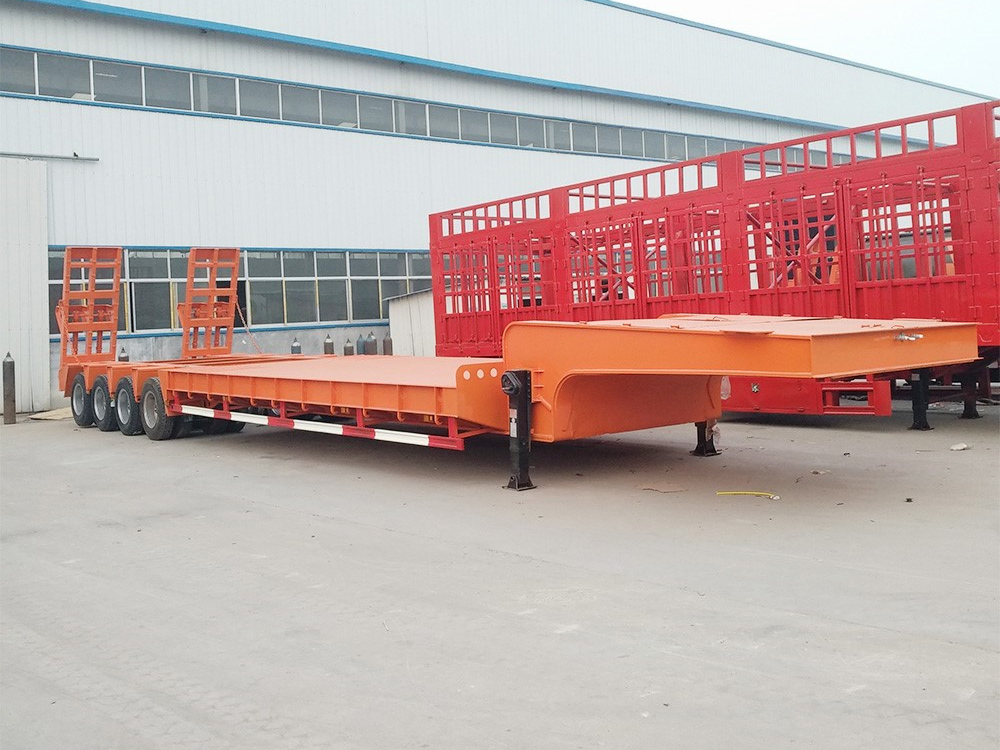 4 Axles 100-120T Lowbedlowboy Truck Semi Trailer|Luckin Vehicle