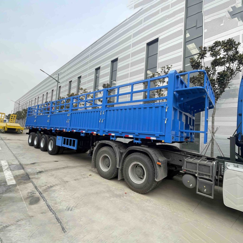 4 Axles Drop Side Fence Semi Trailer for Negria Market with 800mm ...