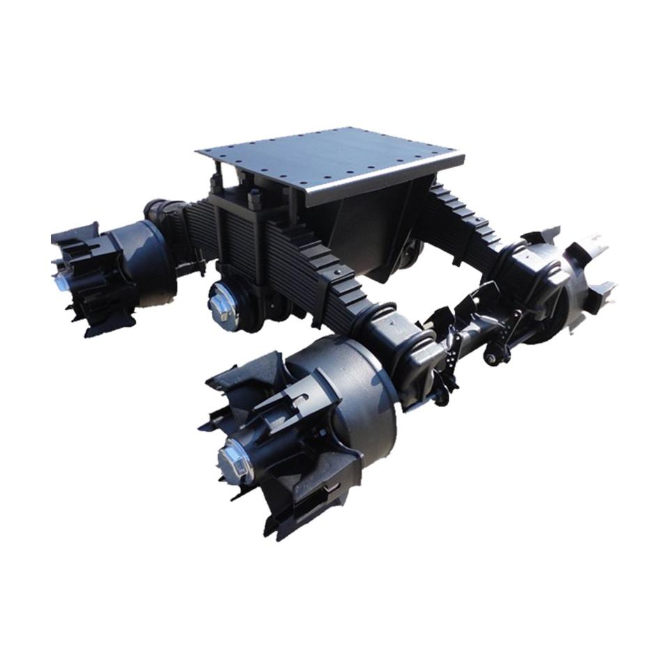 German type single point bogie suspension Semi Trailer 24T Tandem Axle ...