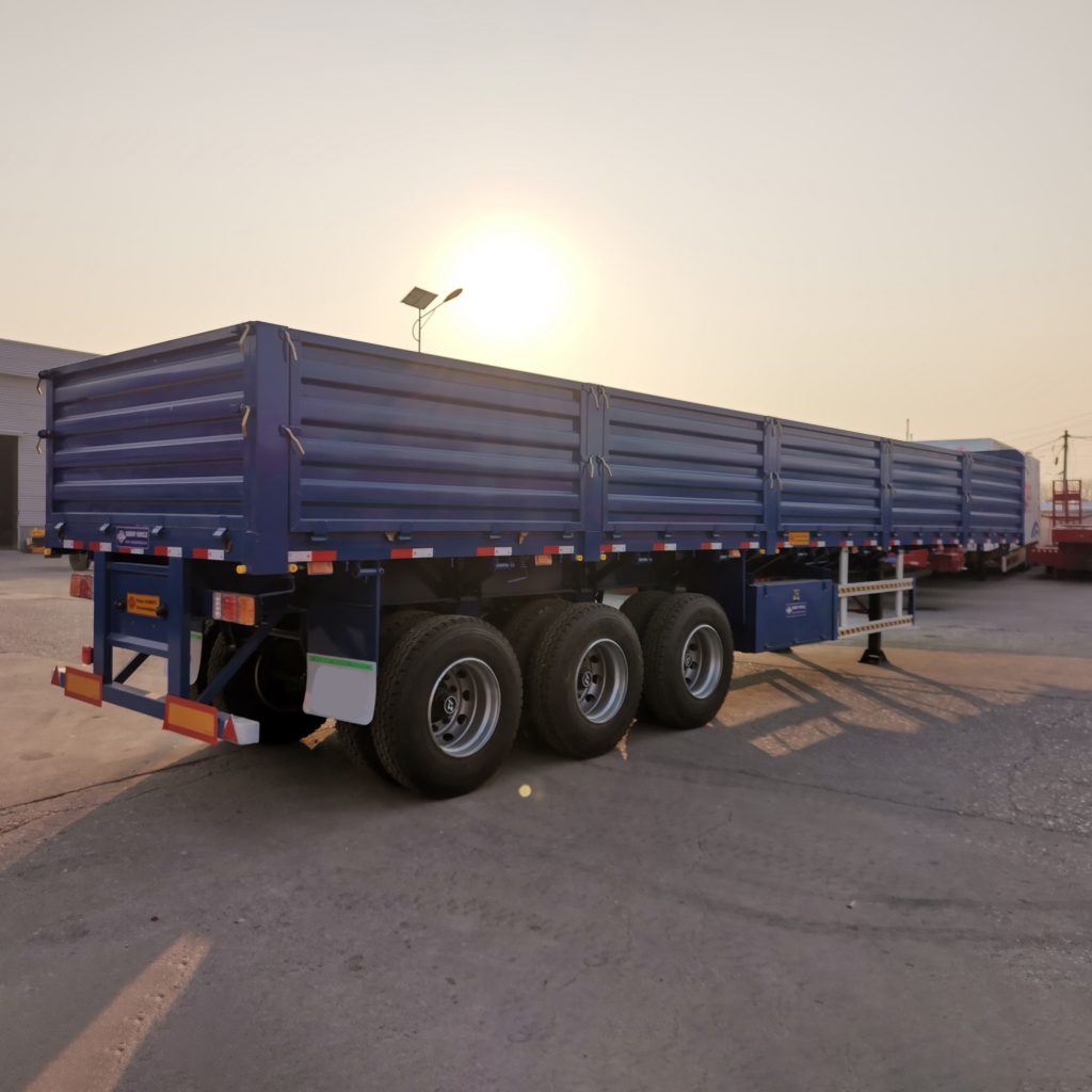 3 Axles 60T Sidewall Cargo Drop Side Semi Trailer for sale in South ...